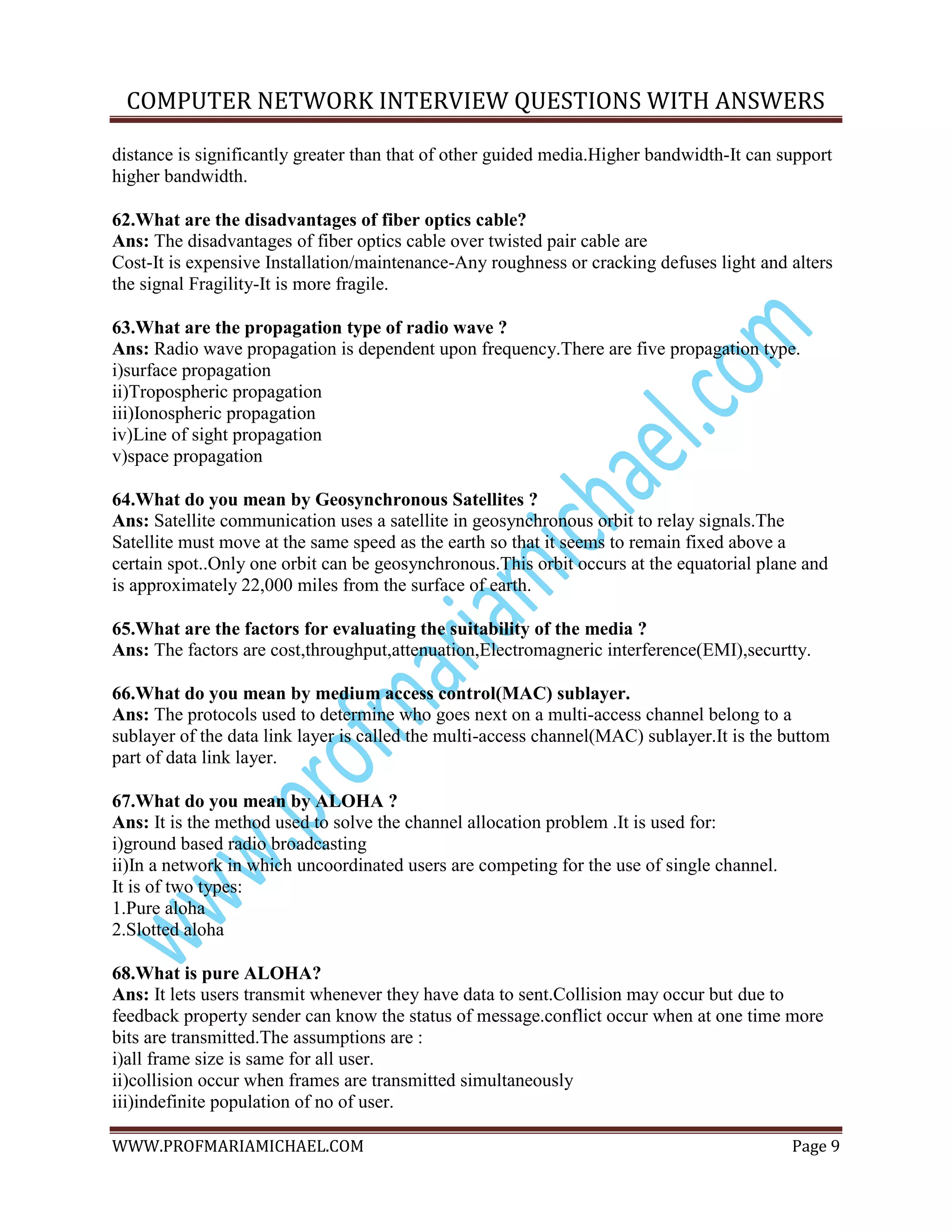 Networking interview questions | PDF