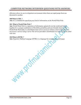 Networking interview questions | PDF