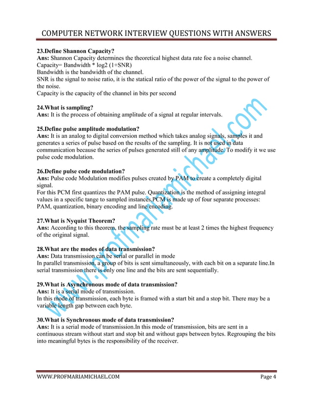 Networking interview questions | PDF