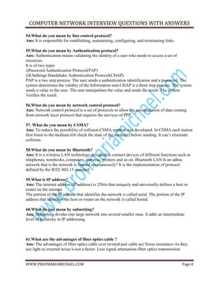 Networking interview questions | PDF