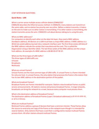 Networking interview questions and answers | PDF