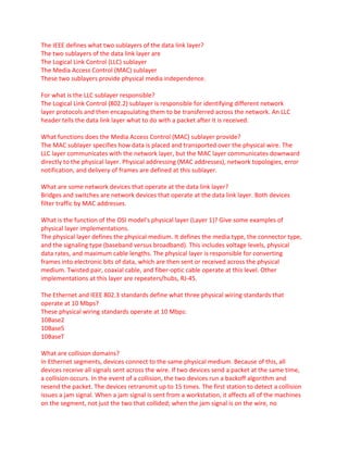 Networking interview questions and answers | PDF