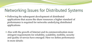 Networking issues for distributed systems | PPTX