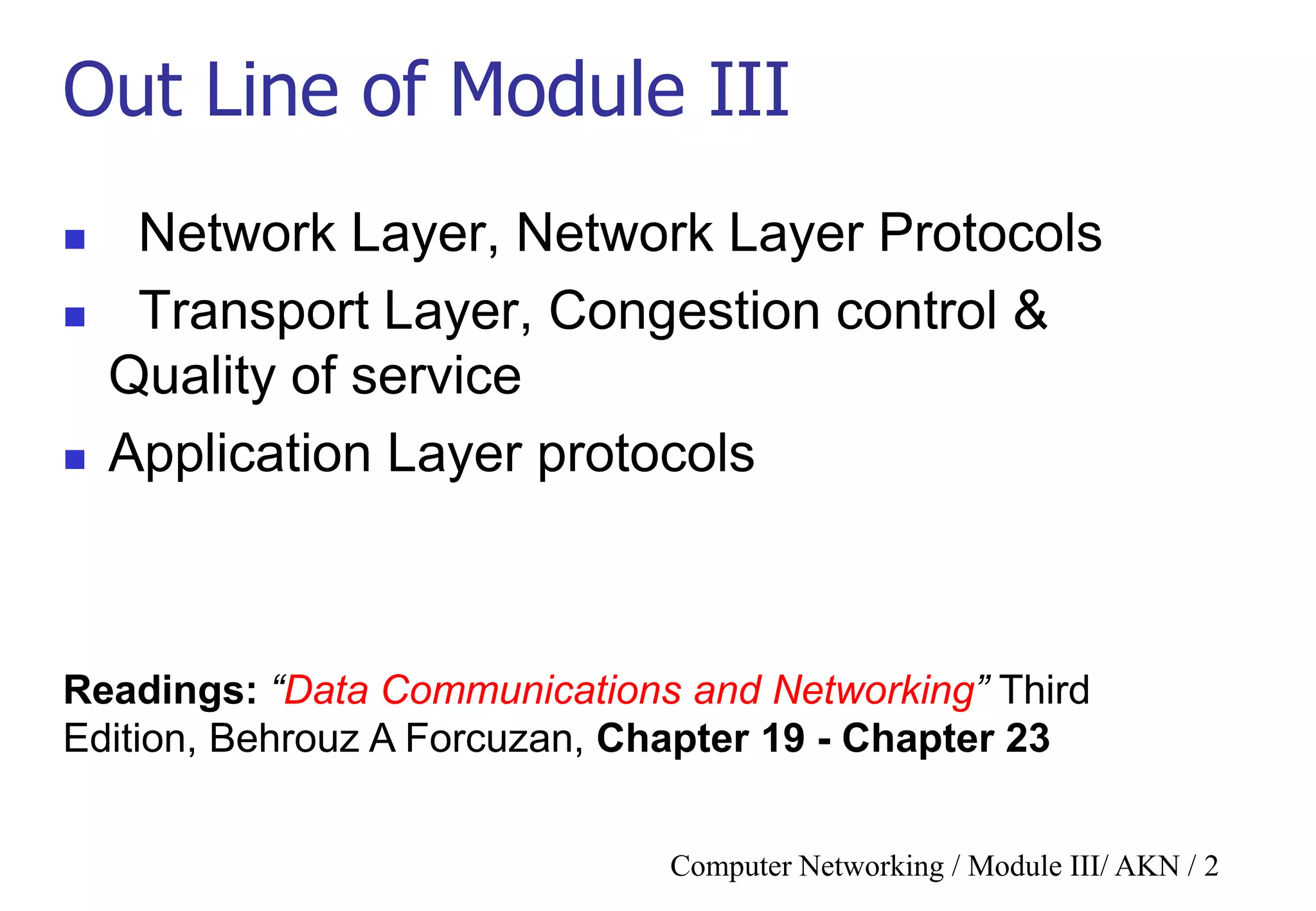 Computer Networks Module III | PDF