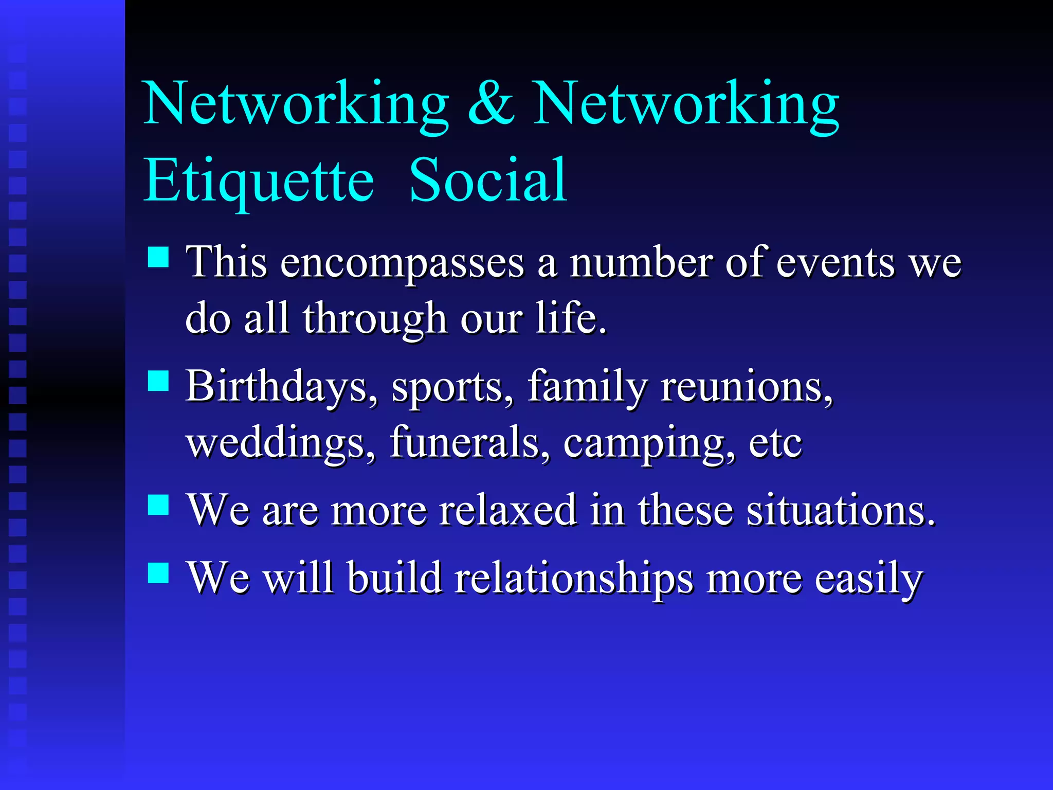 Networking & Networking Etiquette | PPS