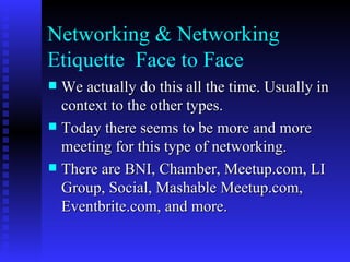 Networking & Networking Etiquette | PPS