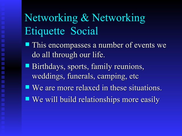 Networking & Networking Etiquette | PPT