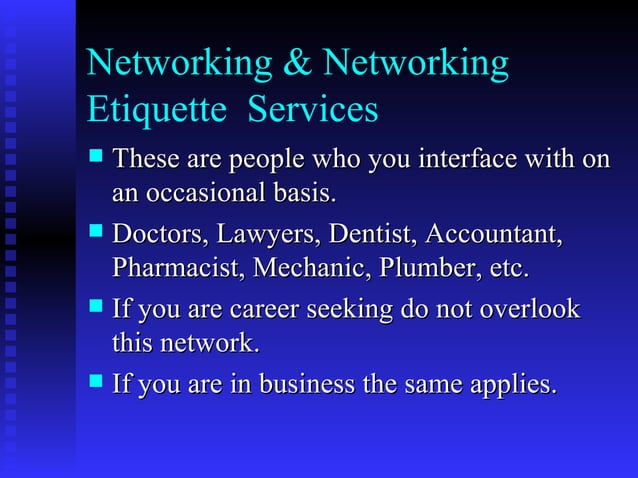 Networking & Networking Etiquette | PPT | Free Download