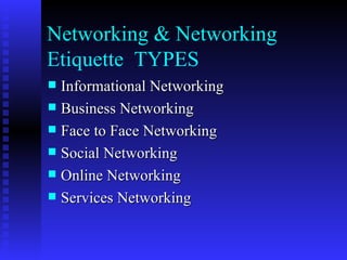 Networking & Networking Etiquette | PPS