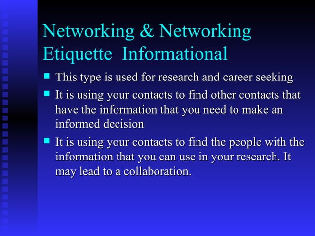 Networking & Networking Etiquette | PPT | Free Download