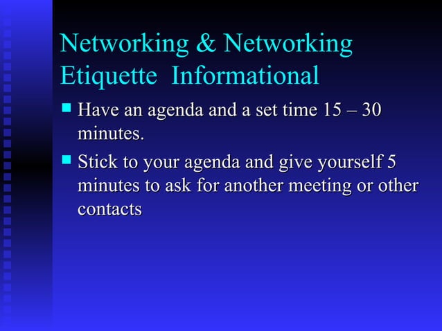 Networking & Networking Etiquette | PPT | Free Download