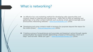 Networking! networking! networking! | PPTX