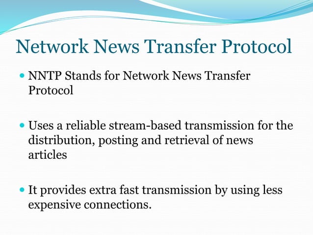 Network News Transfer Protocol Pptx Computer Networking Computing