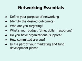 Networking to Non-Profit Success | PPT