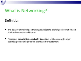 Networking presentation Techniques | PPT