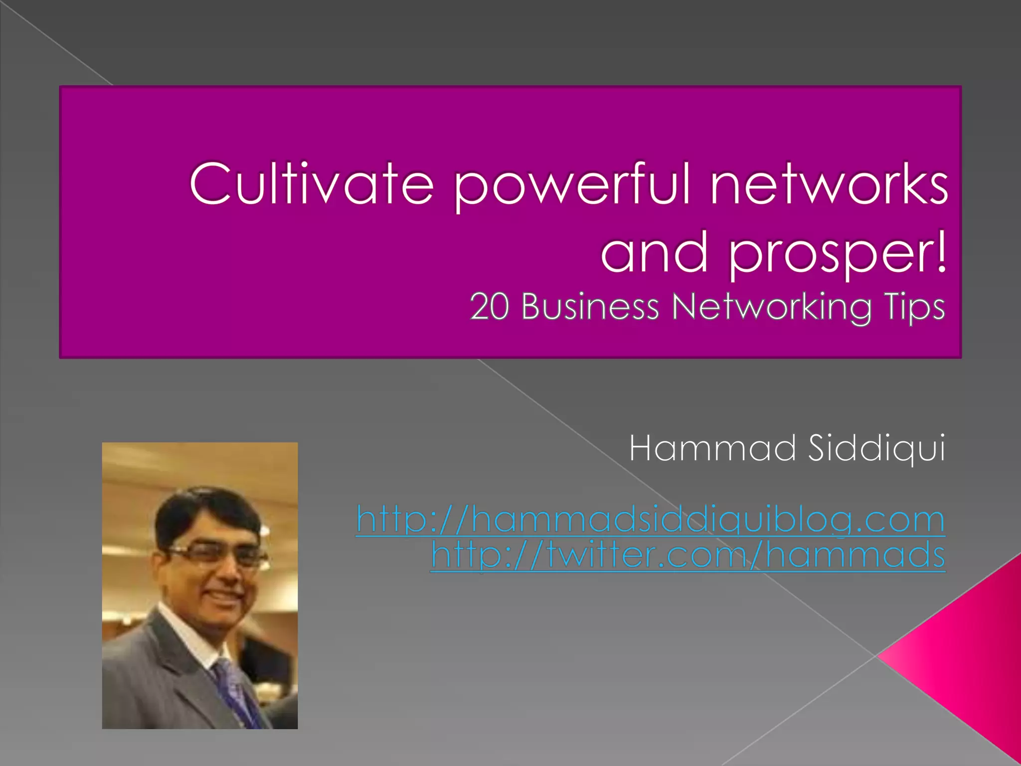 20 Business Networking Tips | PPTX