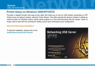 Networking usb printer manual | PDF