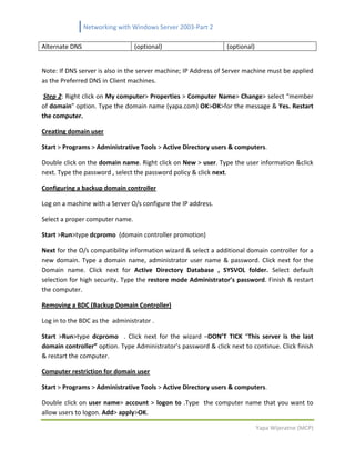 Networking With Windows Server 2003 Part 2 By Yapa Wijeratne | PDF