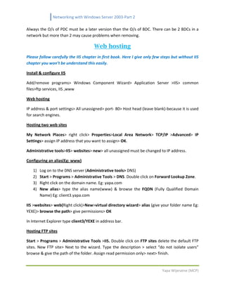 Networking With Windows Server 2003 Part 2 By Yapa Wijeratne | PDF