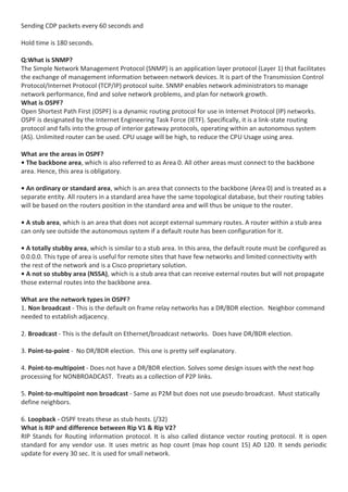 Network interview questions | DOCX