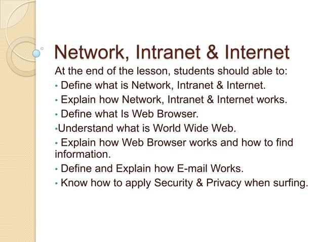 CHAP 3 - NETWORK, INTRANET & INTERNET | PPTX | Computer Networking ...