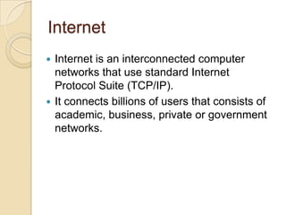 CHAP 3 - NETWORK, INTRANET & INTERNET | PPTX