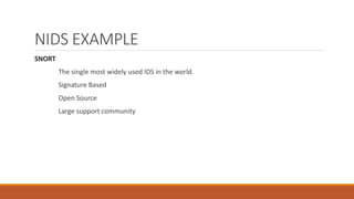 Network intrusion detection system and analysis | PPTX