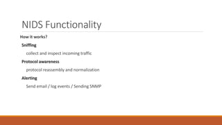 Network intrusion detection system and analysis | PPTX