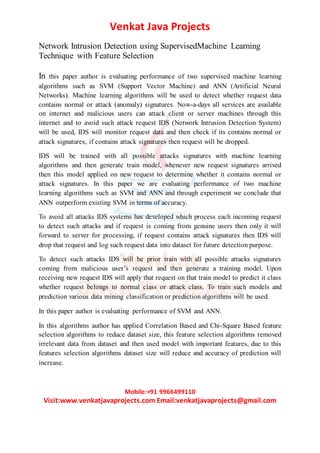 Network intrusion detection using supervised machine learning technique ...