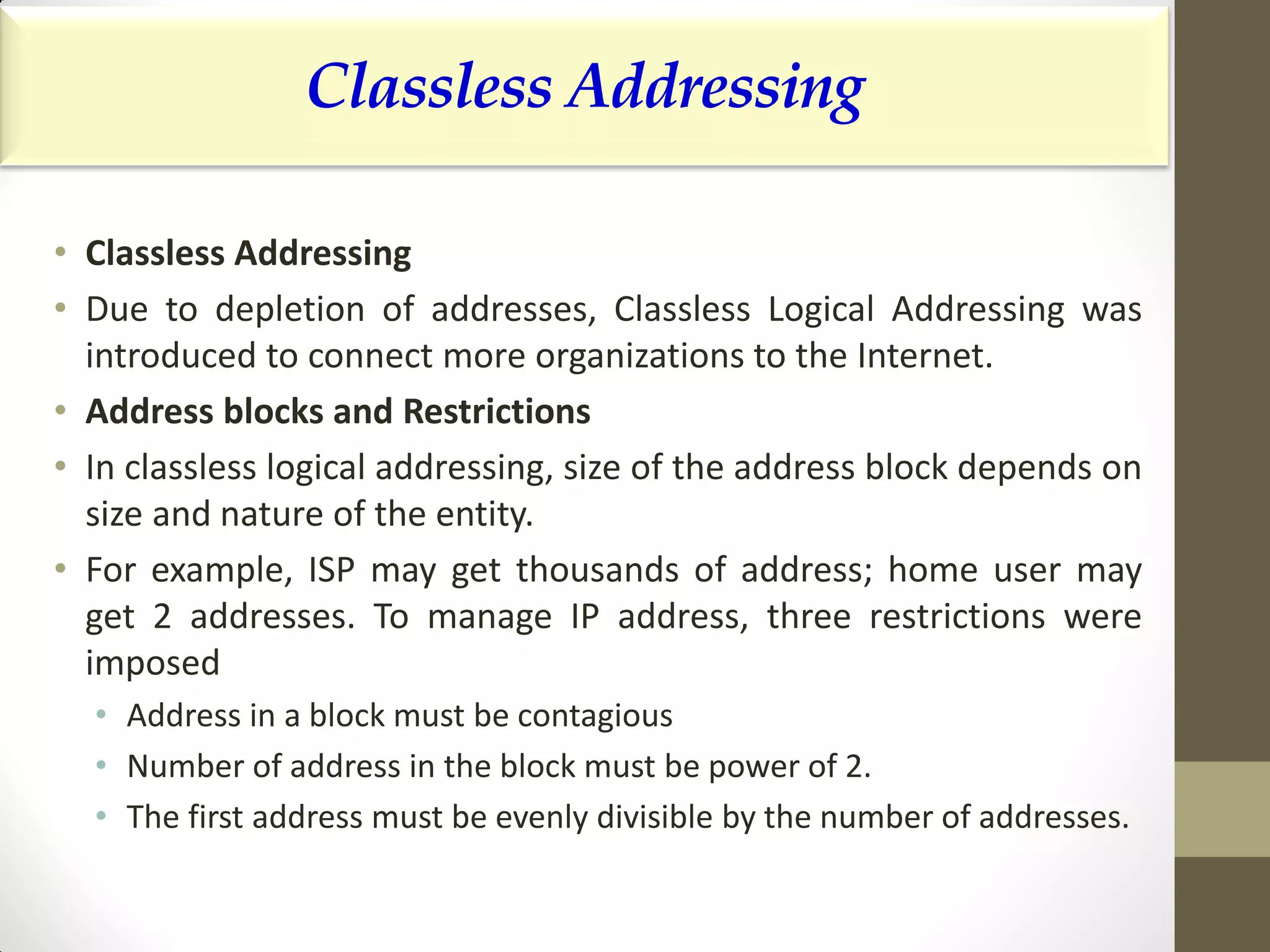 Network layer logical addressing | PPT
