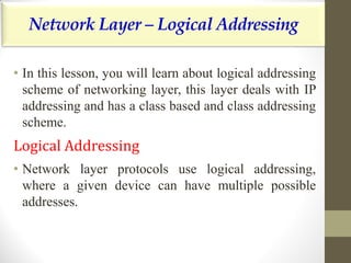 Network layer logical addressing | PDF