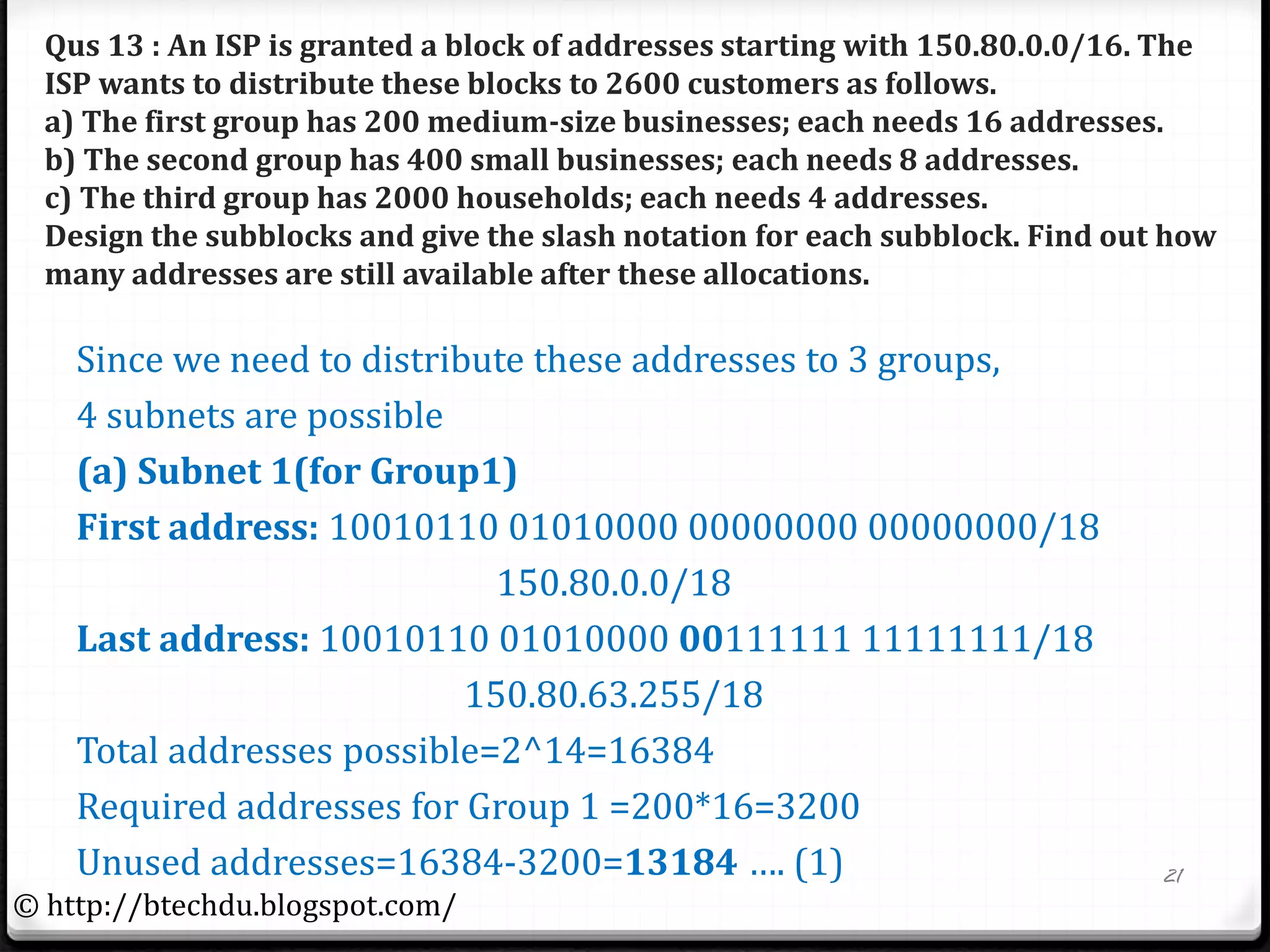 Network Layer Numericals | PDF