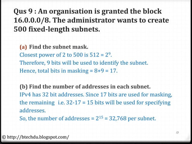 Network Layer Numericals | PDF | Computer Networking | Computing