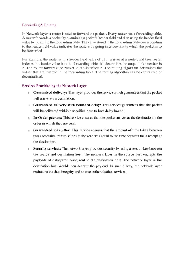 Network Layer Unit 3 Part1pdf Computer Networking Computing