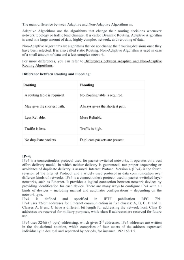 Network layer (Unit 3) part1.pdf | Computer Networking | Computing