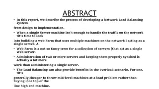 NETWORK LOAD MANAGER 1.pdf | Cloud Computing | Internet