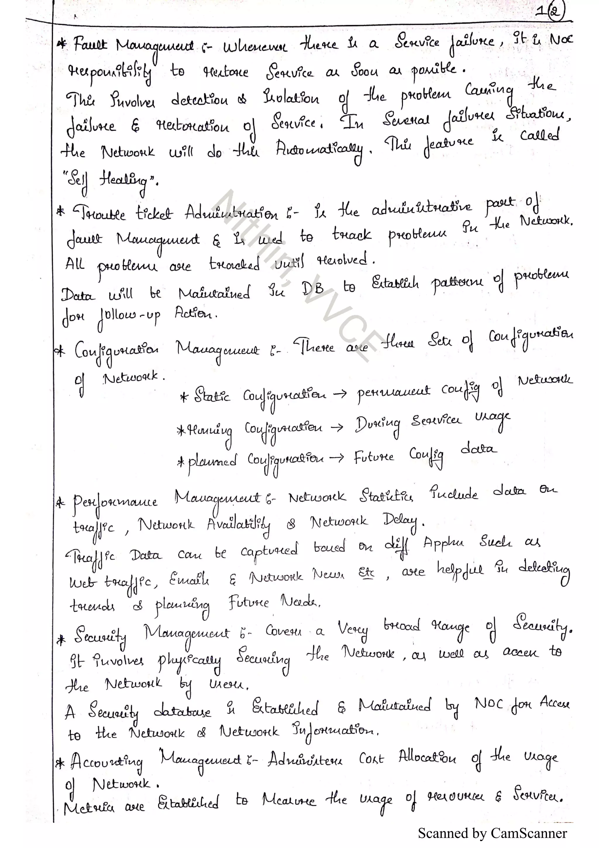 VTU Network management -15cs833 Notes by Nithin, VVCE, Mysuru | PDF