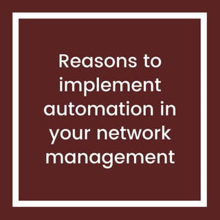 Automation Network management tools | PDF