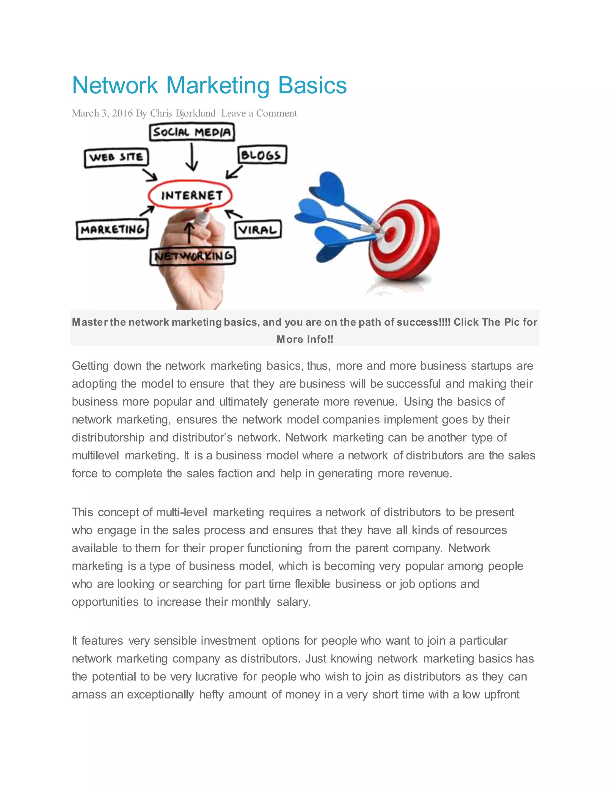Network marketing basics | DOCX