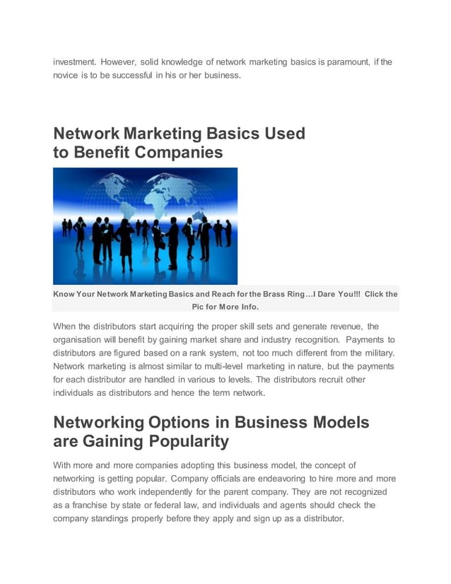 Network marketing basics | DOCX