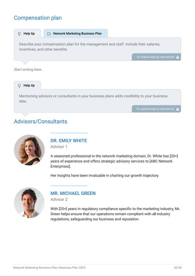 Network Marketing Business Plan Examples | PDF