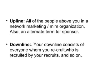 Network Marketing Lingo | PPT | Advertising Industry | Industries