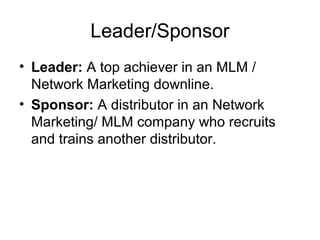 Network Marketing Lingo | PPT | Advertising Industry | Industries