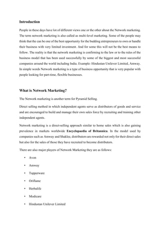 Network marketing seminar report | PDF