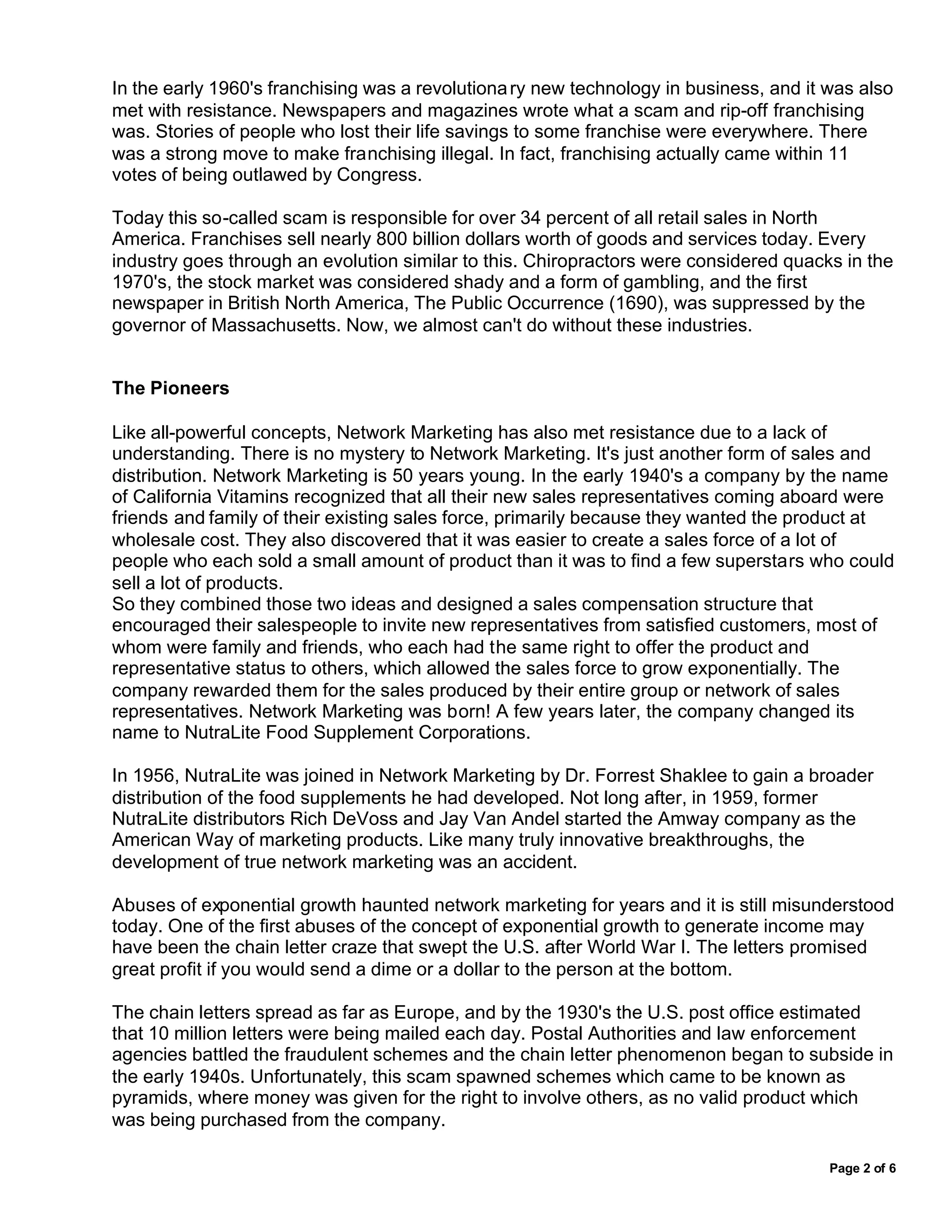 Facts about Network mktg | PDF