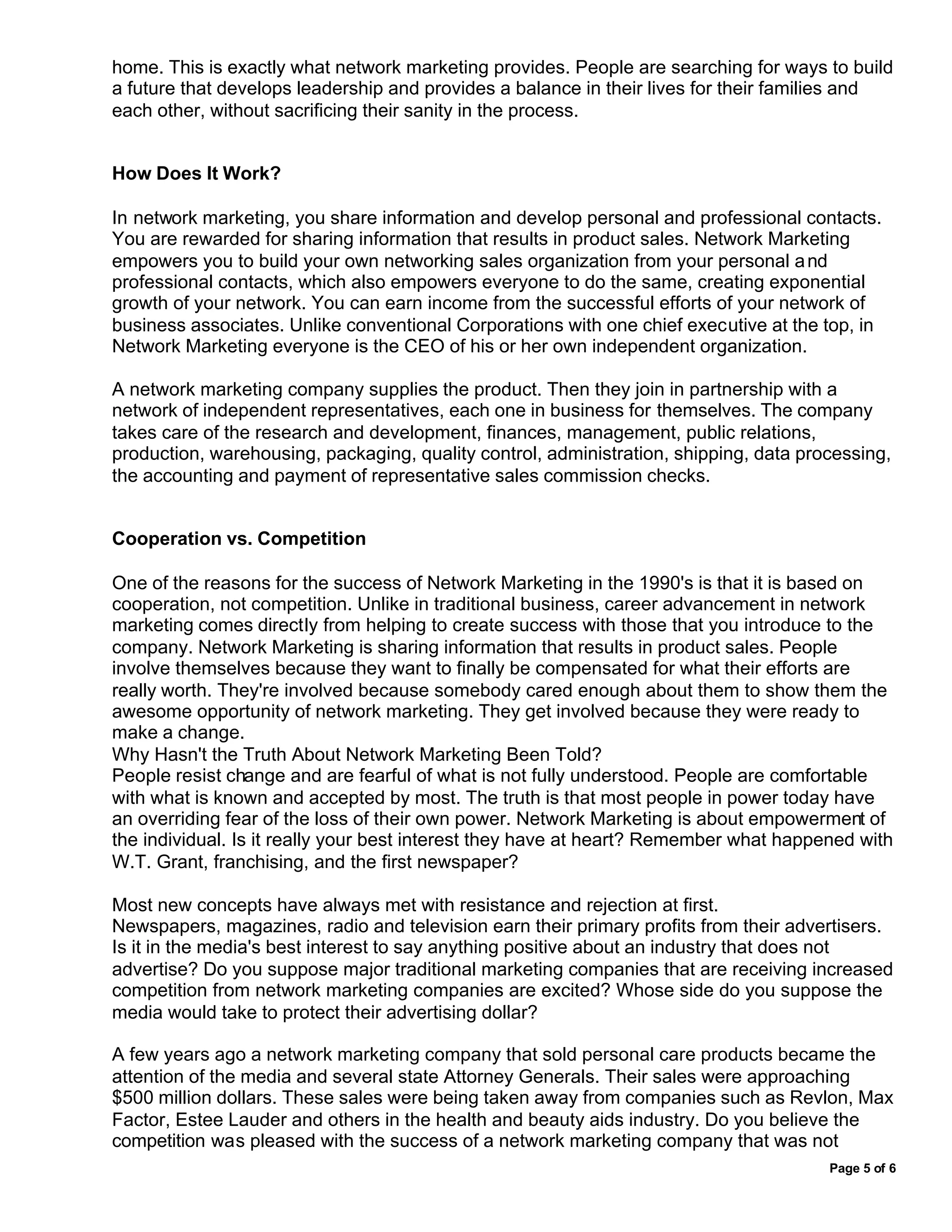 Facts about Network mktg | PDF