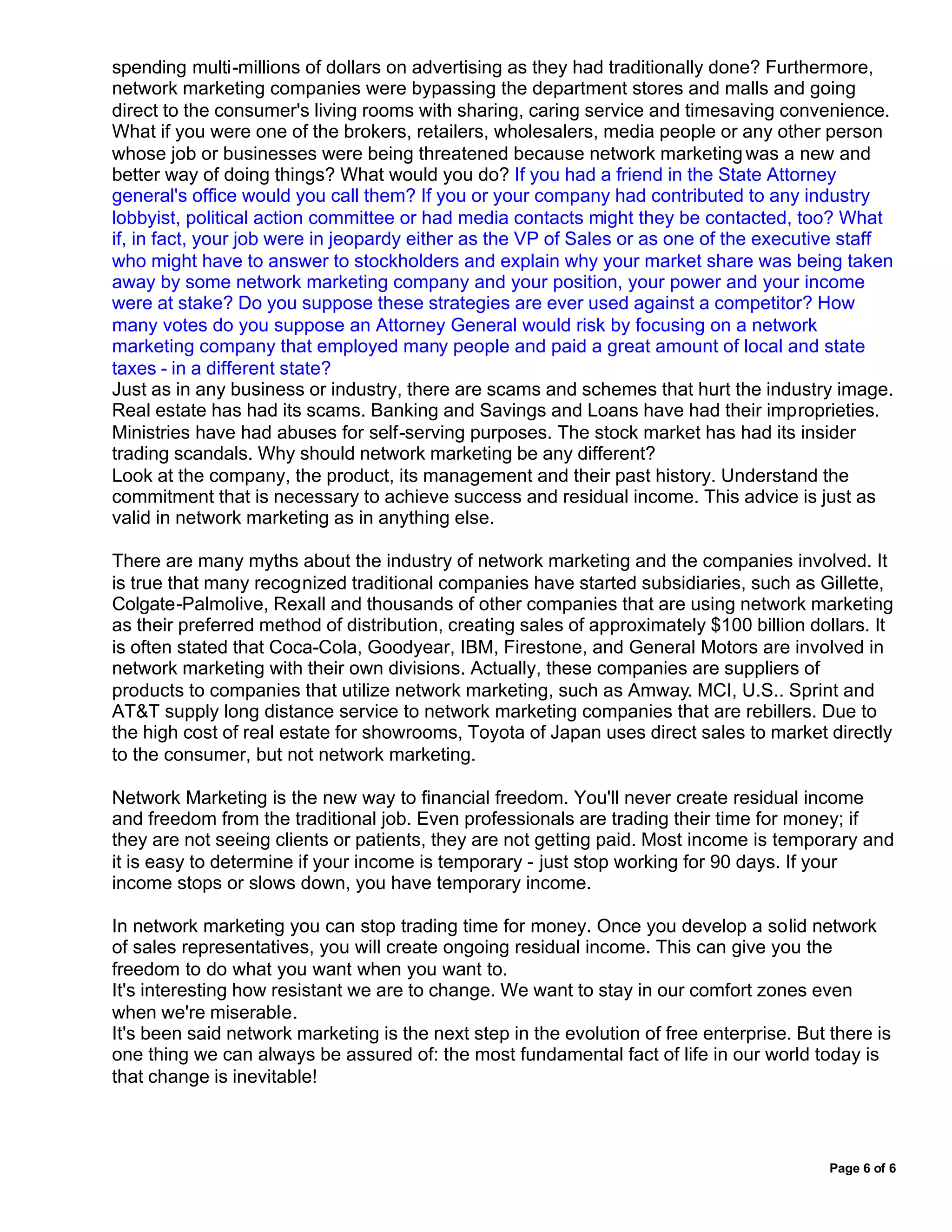 Facts about Network mktg | PDF