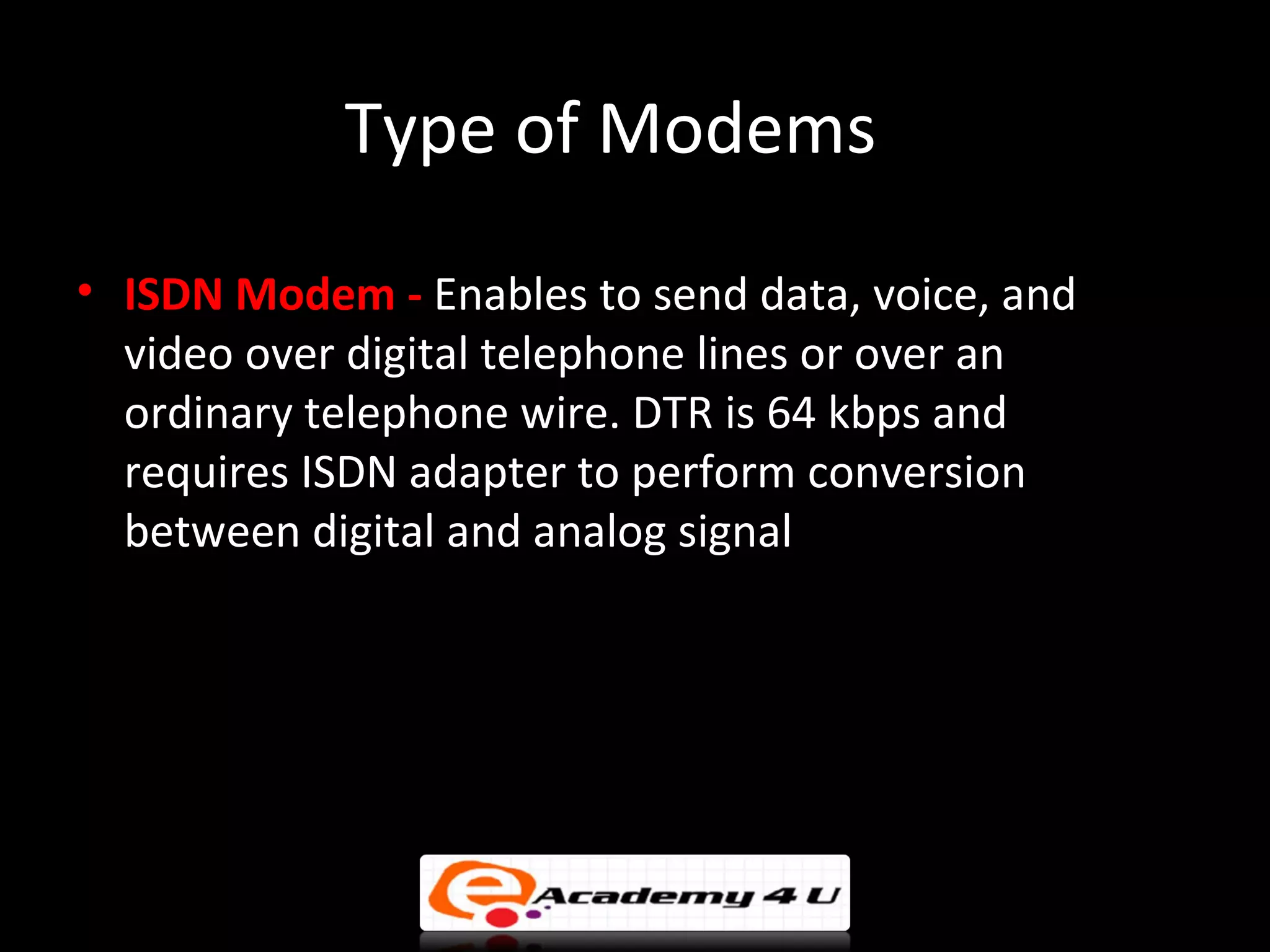 Network modem | PPT | Computer Networking | Computing