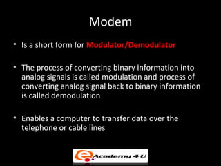 Network modem | PPT | Computer Networking | Computing