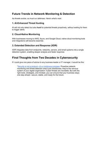 Proactive Network Monitoring & Cybersecurity Solutions | DOCX